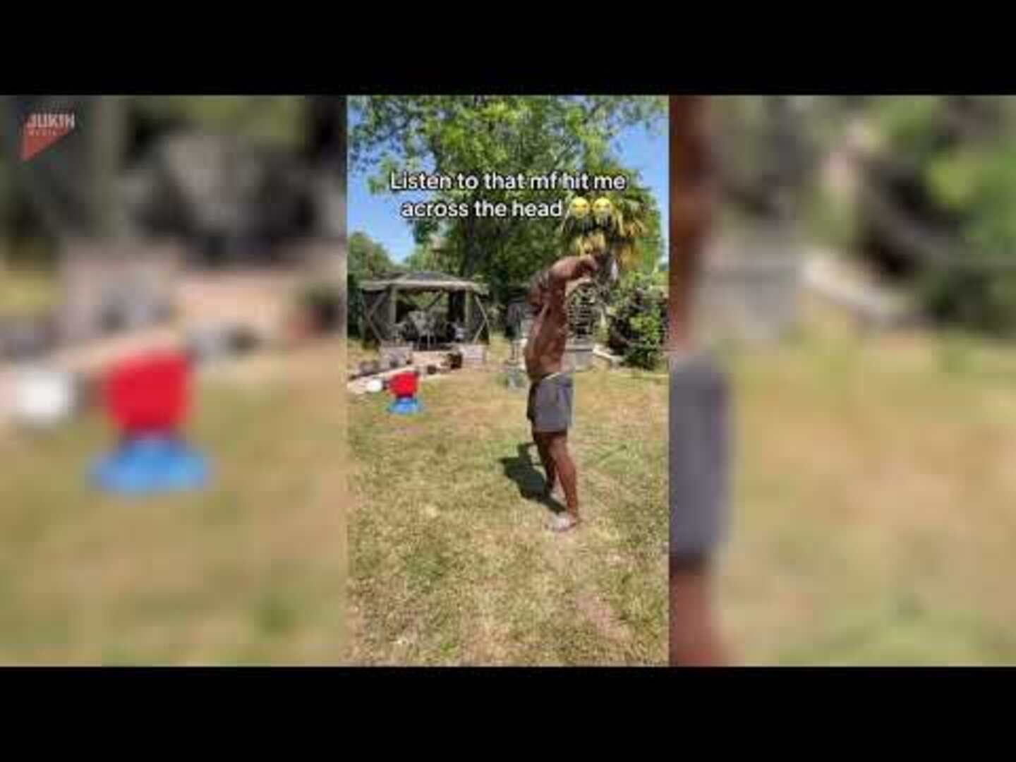 Man hits head with chain while attempting jump rope
