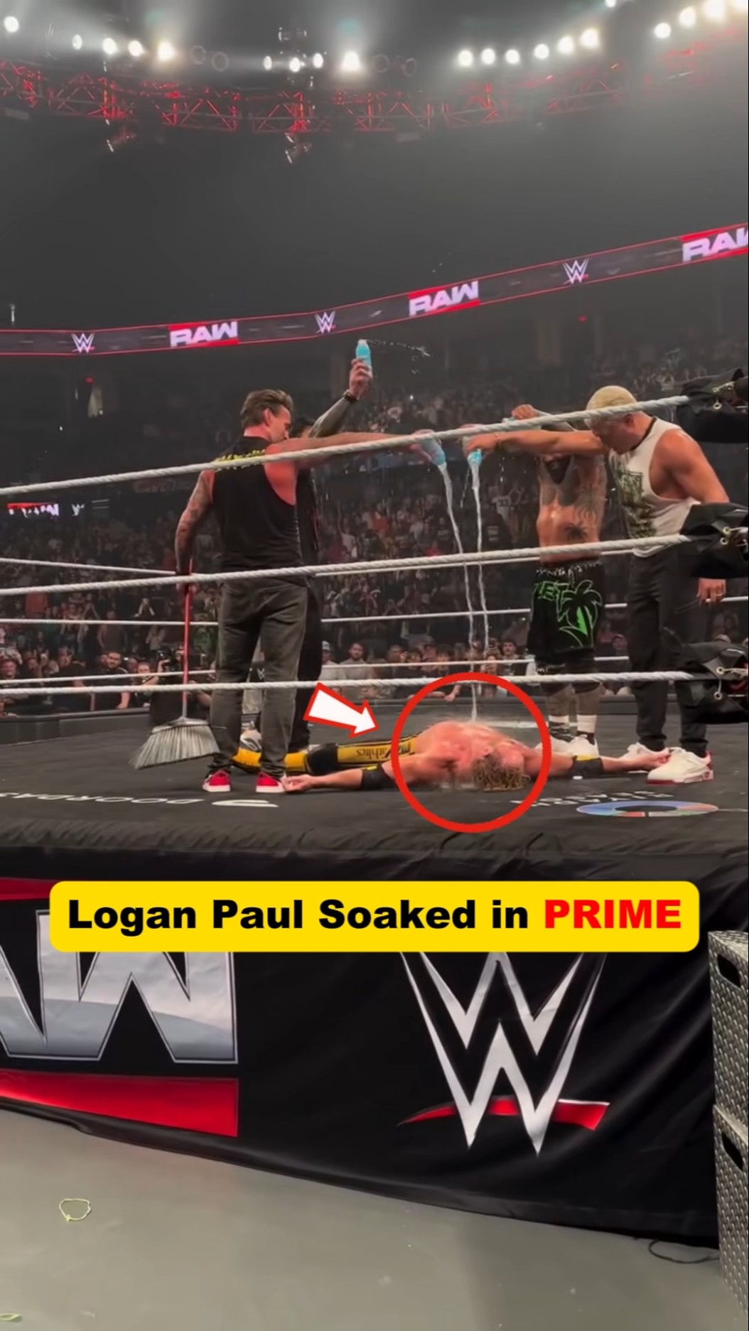 Logan Paul soaked in PRIME after RAW 😯