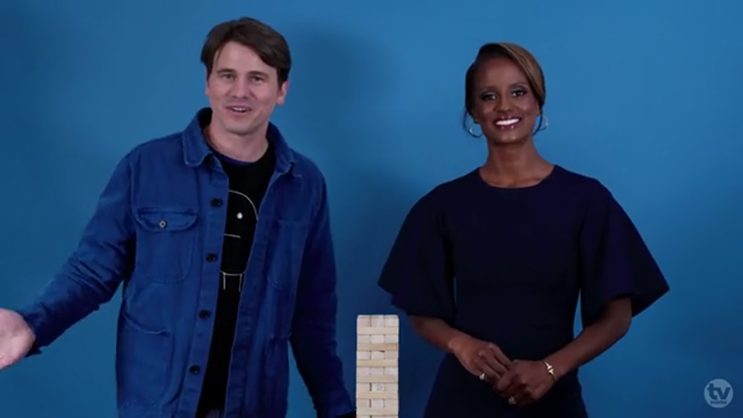 'Matlock' stars Jason Ritter & Skye P Marshall play Knock Your Blocks Off
