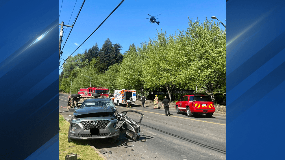 Person flown to hospital after rollover crash near Longview, Wash.