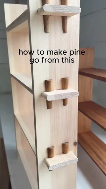 Turn raw pine shelves into a rich vintage finish