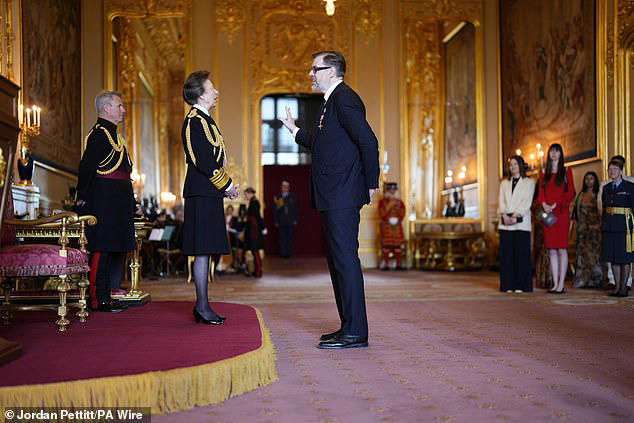 Richard Osman receives OBE as he says he's proud to be from Britain