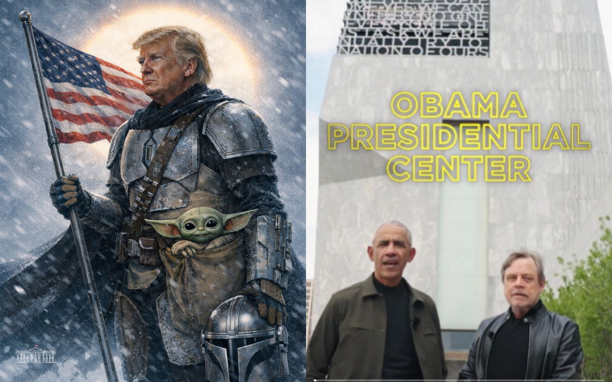 Trump shares May 4th AI post, Obama posts video with Mark Hamill