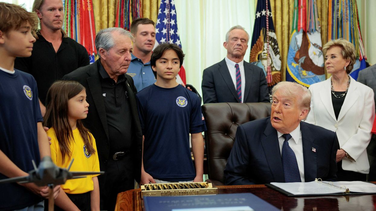 Trump discusses Iran war during fitness event with children in Oval Office