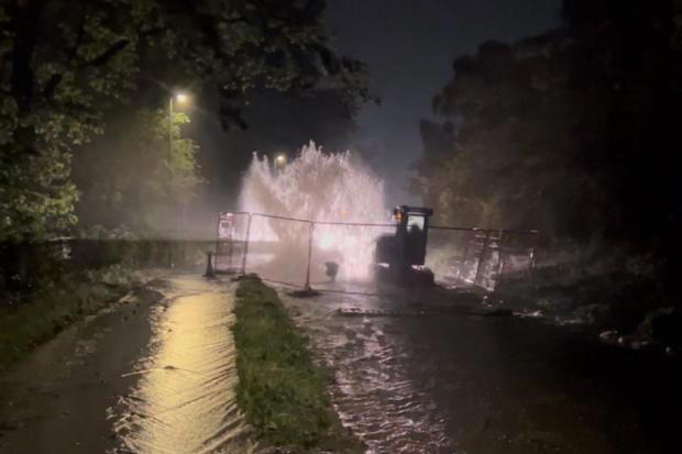 Week-long road closure after pipe bursts twice in a weekend
