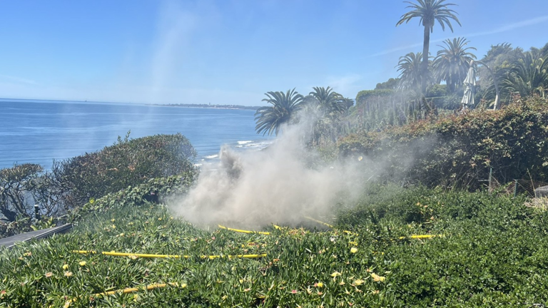 Smoke rising from 'volcano' at California beach sparks rare geological ...