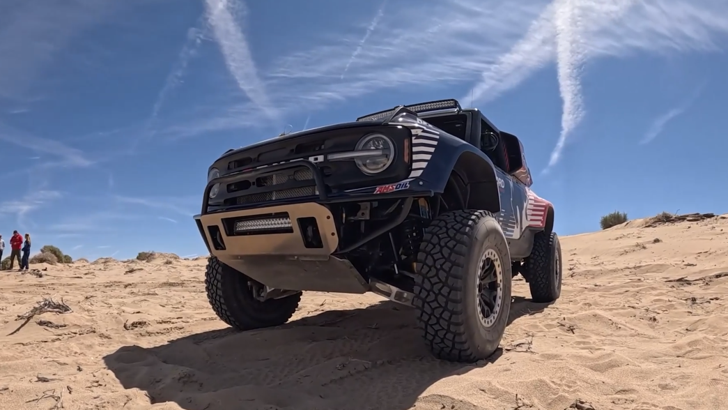 Ford Bronco shows its off-road capability on rough terrain