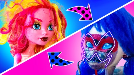 Monster High doll vs. akumatized Ladybug 🐞 Miraculous DIY transformation