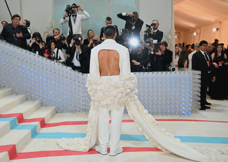 Bad Bunny pulls off effortless aged look at 2026 Met Gala