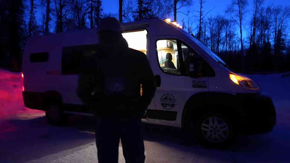 I woke up in my Alaska van and there was a moose outside