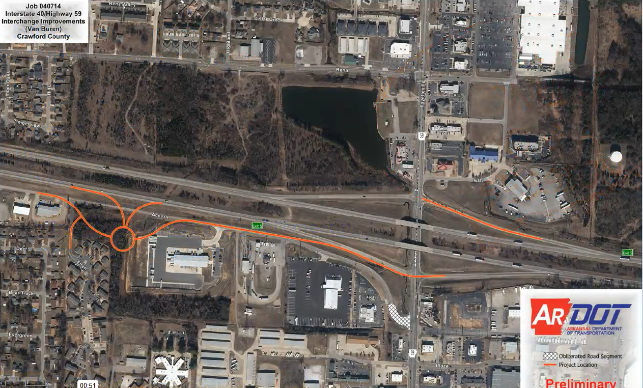 Highway 59 and I-40 interchange construction moving smoothly