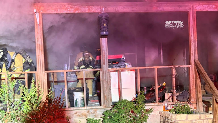 House fire in Midland displaces seven, including child
