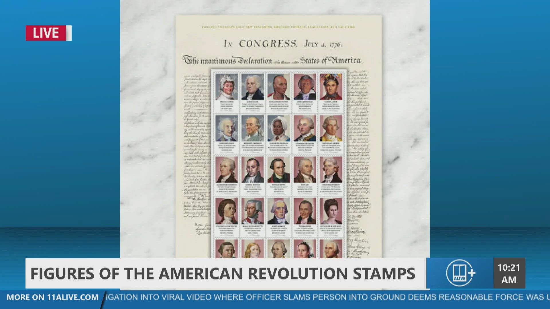 Figures of the American Revolution Forever Stamp unveiled