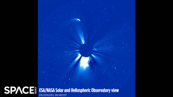 Comet 96P's stunning solar flyby captured in SOHO spacecraft time-lapse
