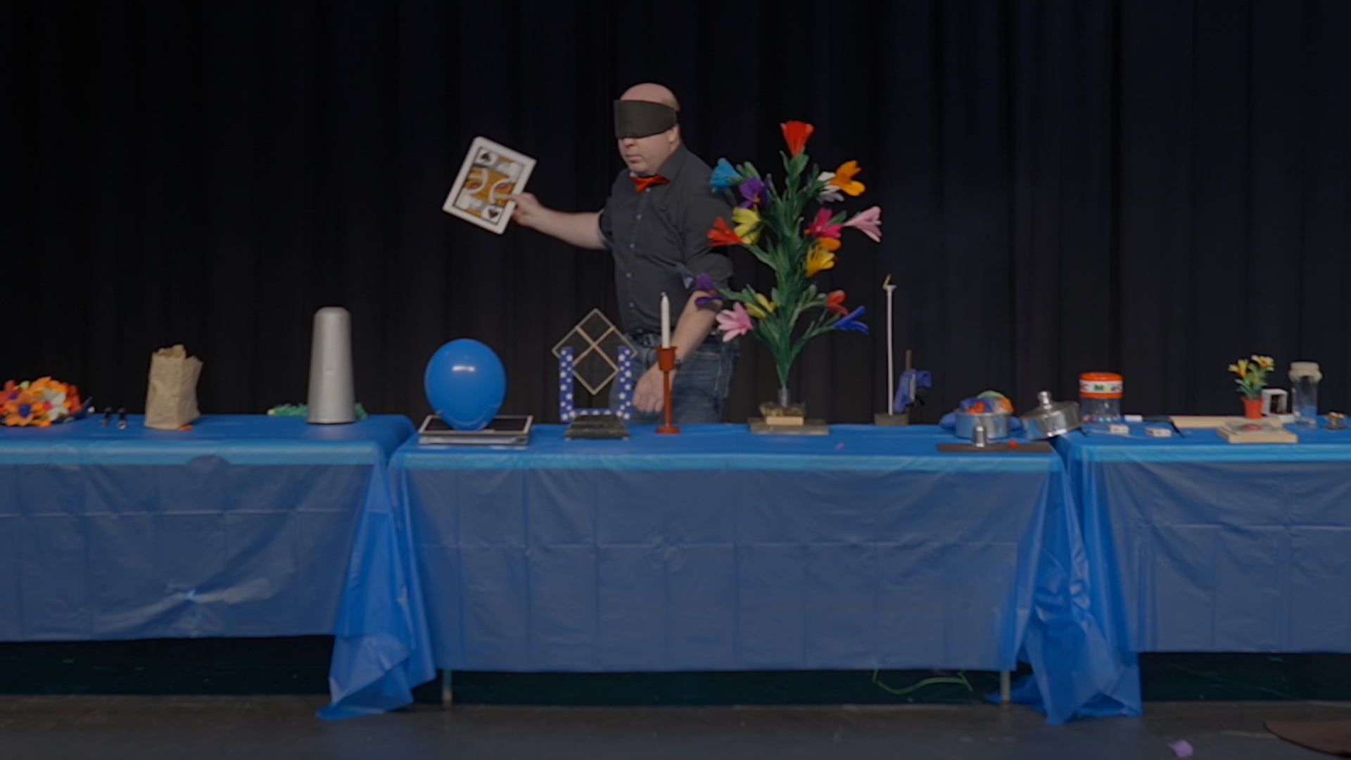 Most magic tricks performed blindfolded in one minute - 46 by Ian Stewart