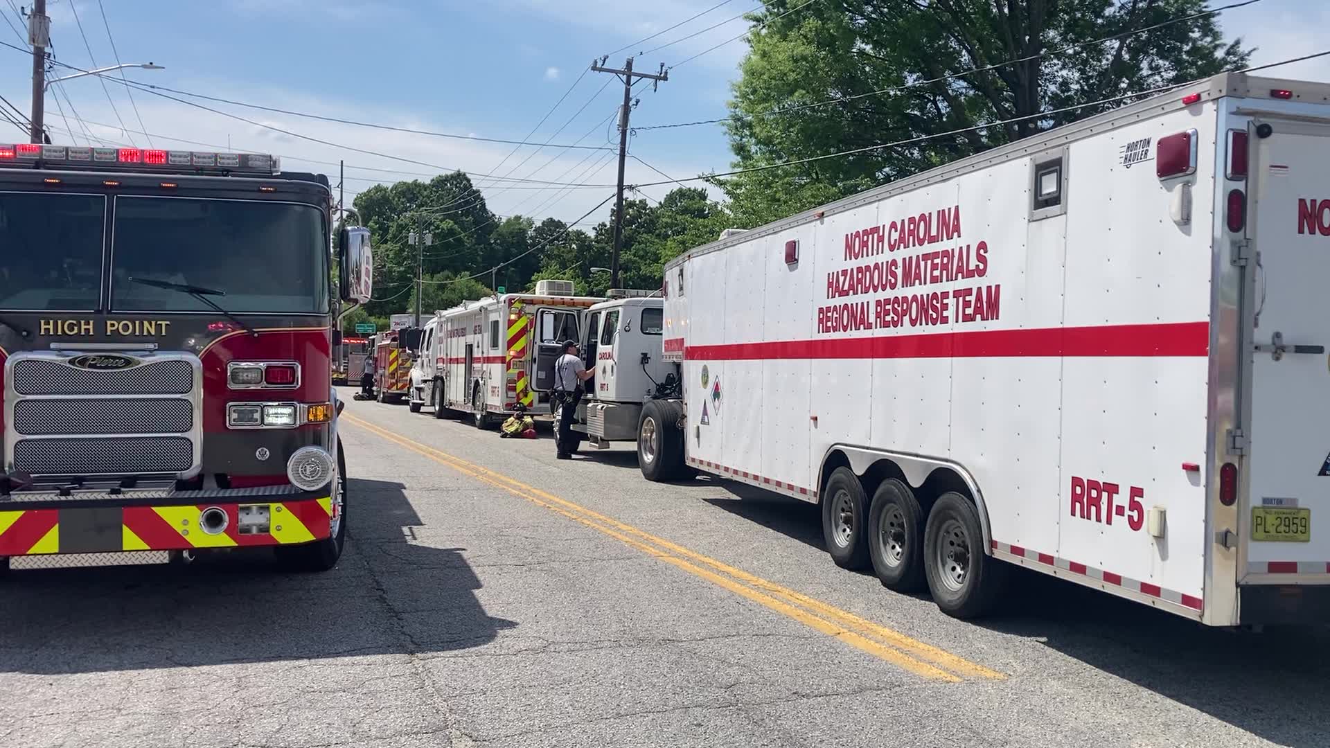 HAZMAT team responds to High Point fire