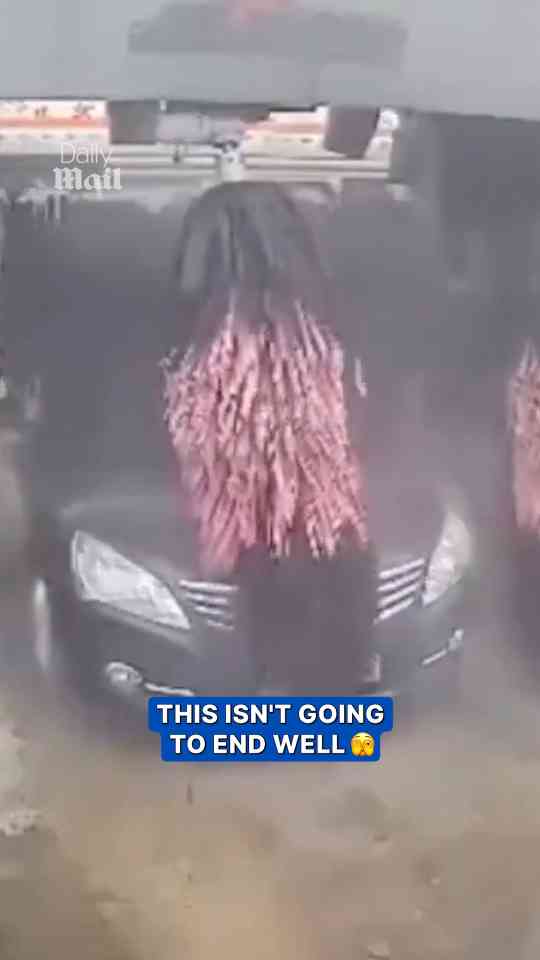 Driver gets stuck in car wash after trying to exit early