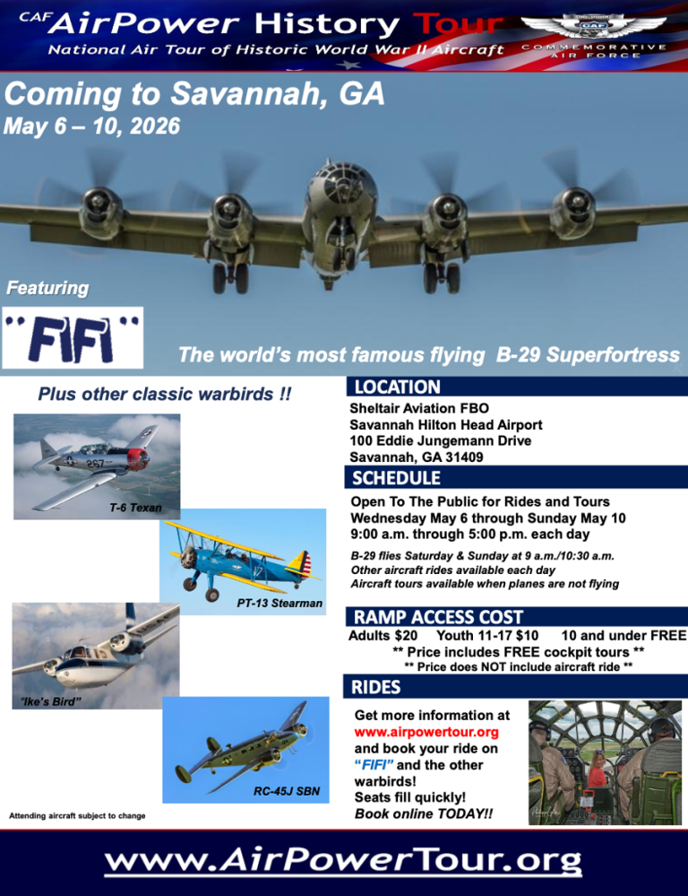 The CAF AirPower History Tour brings iconic WWII aircraft to Savannah ...