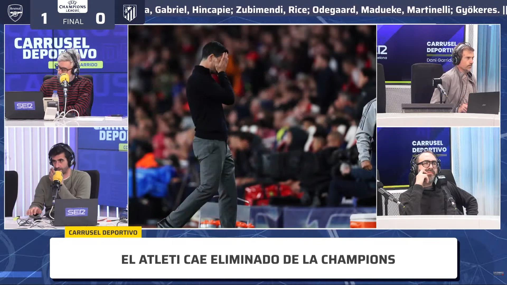 La indignación de Dani Garrido por el arbitraje del Arsenal 1- Atlético ...
