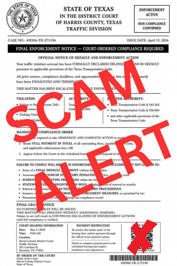 Fake court notice scam targets East Texas residents via text message