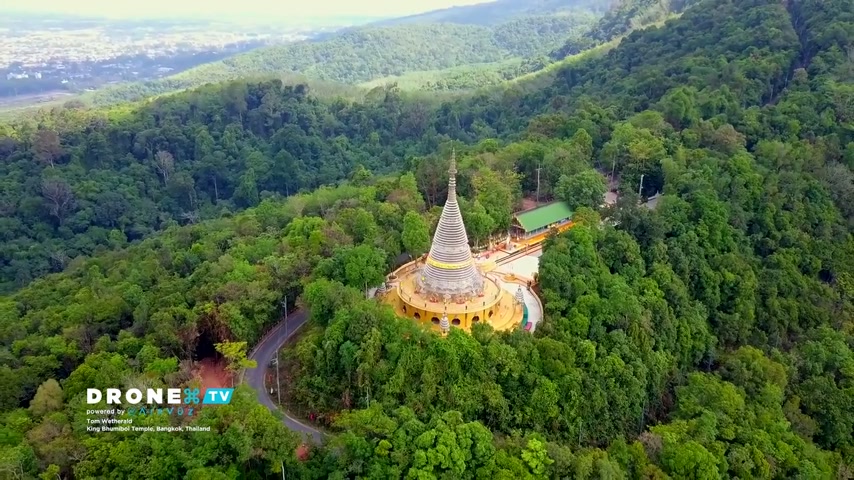 Templos de Tailandia vistos desde arriba