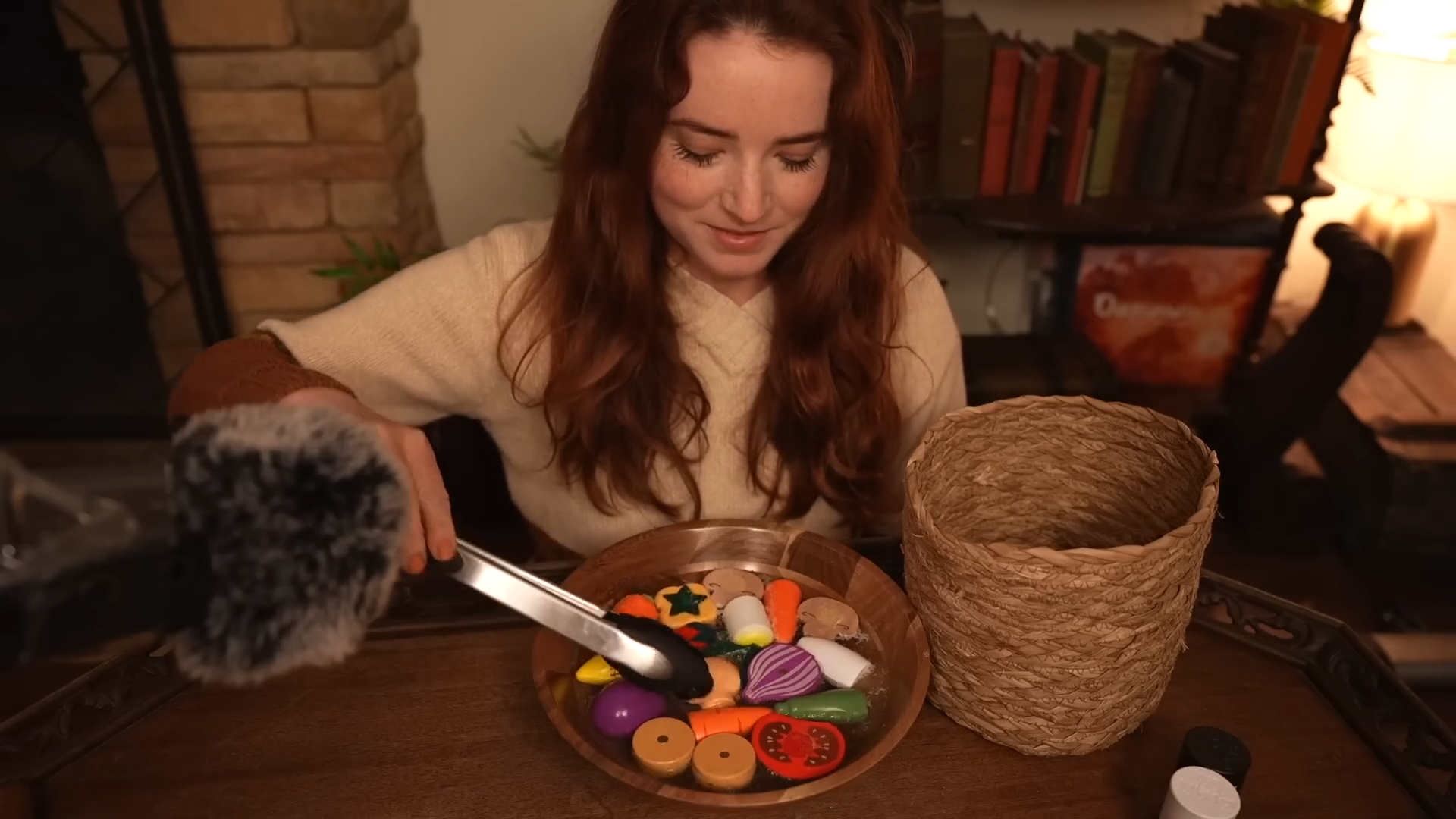 Woman prepares tingly wooden soup ASMR (chopping & stirring sounds)