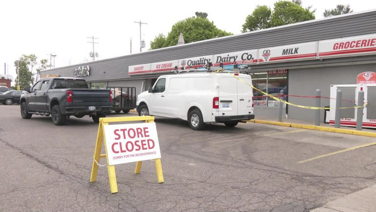 Police looking for driver after car crashed into Lansing Quality Dairy ...