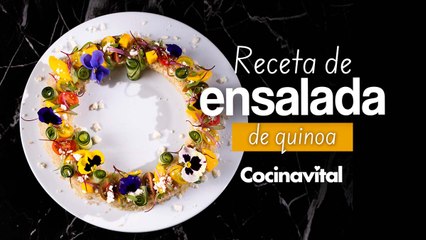 Ensalada fresca de quinoa con mango, pepino y feta