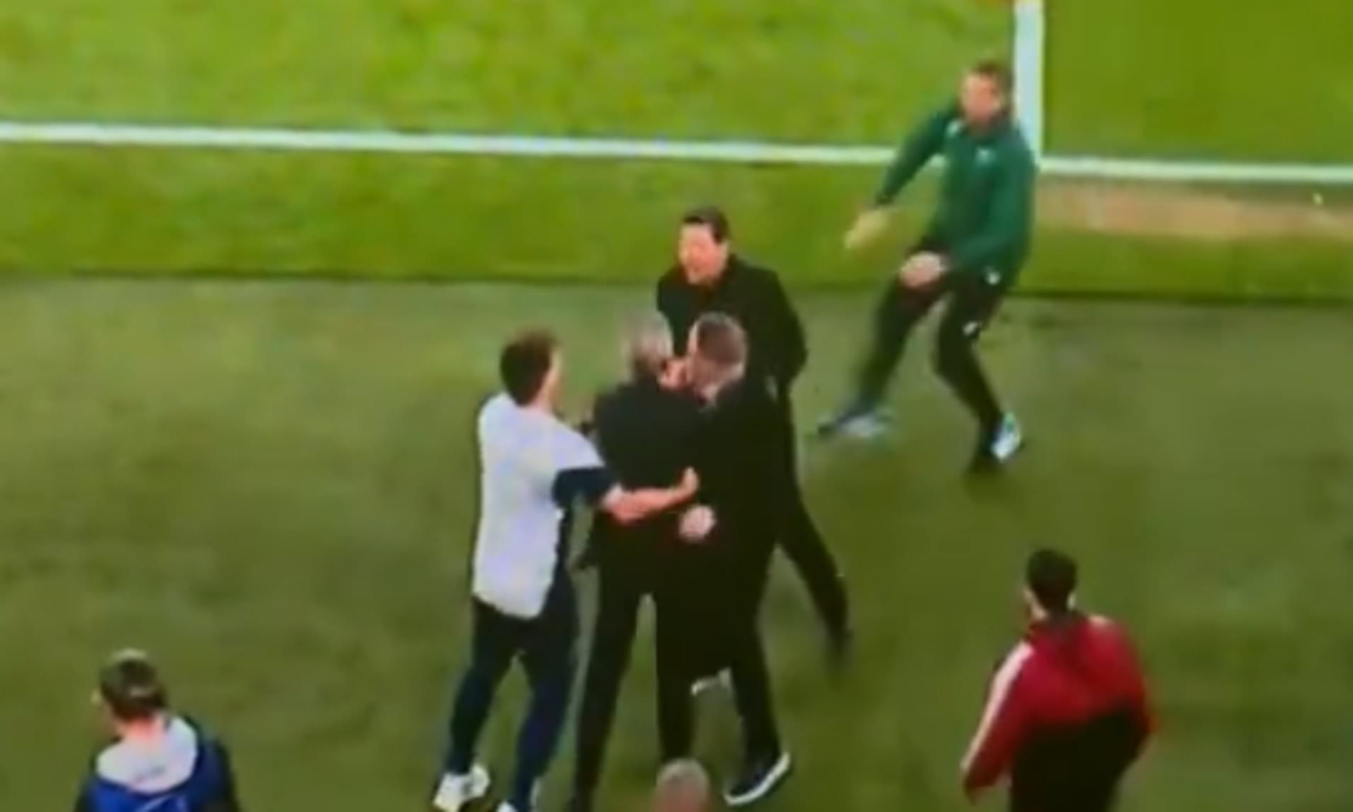 Fiery Diego Simeone pushes Arsenal's sporting director Andrea Berta in ...