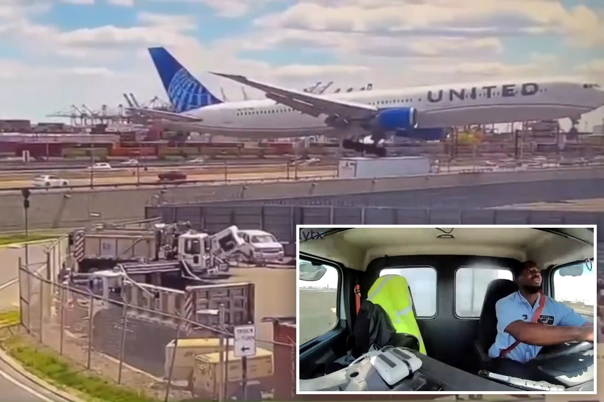 New video shows United plane clipping tractor-trailer while landing at ...