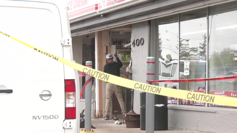 Police looking for driver after car crashed into Lansing Quality Dairy ...