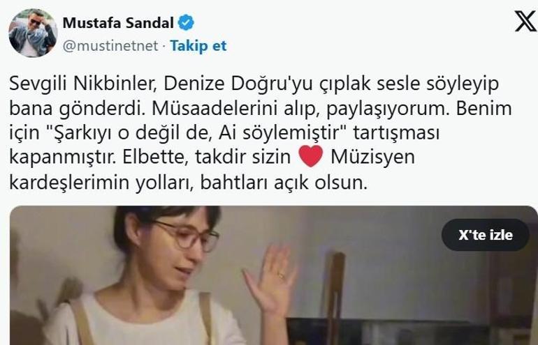 Mustafa Sandal'dan Nikbinler'e destek! 'Çıplak sesle söyleyip, bana ...