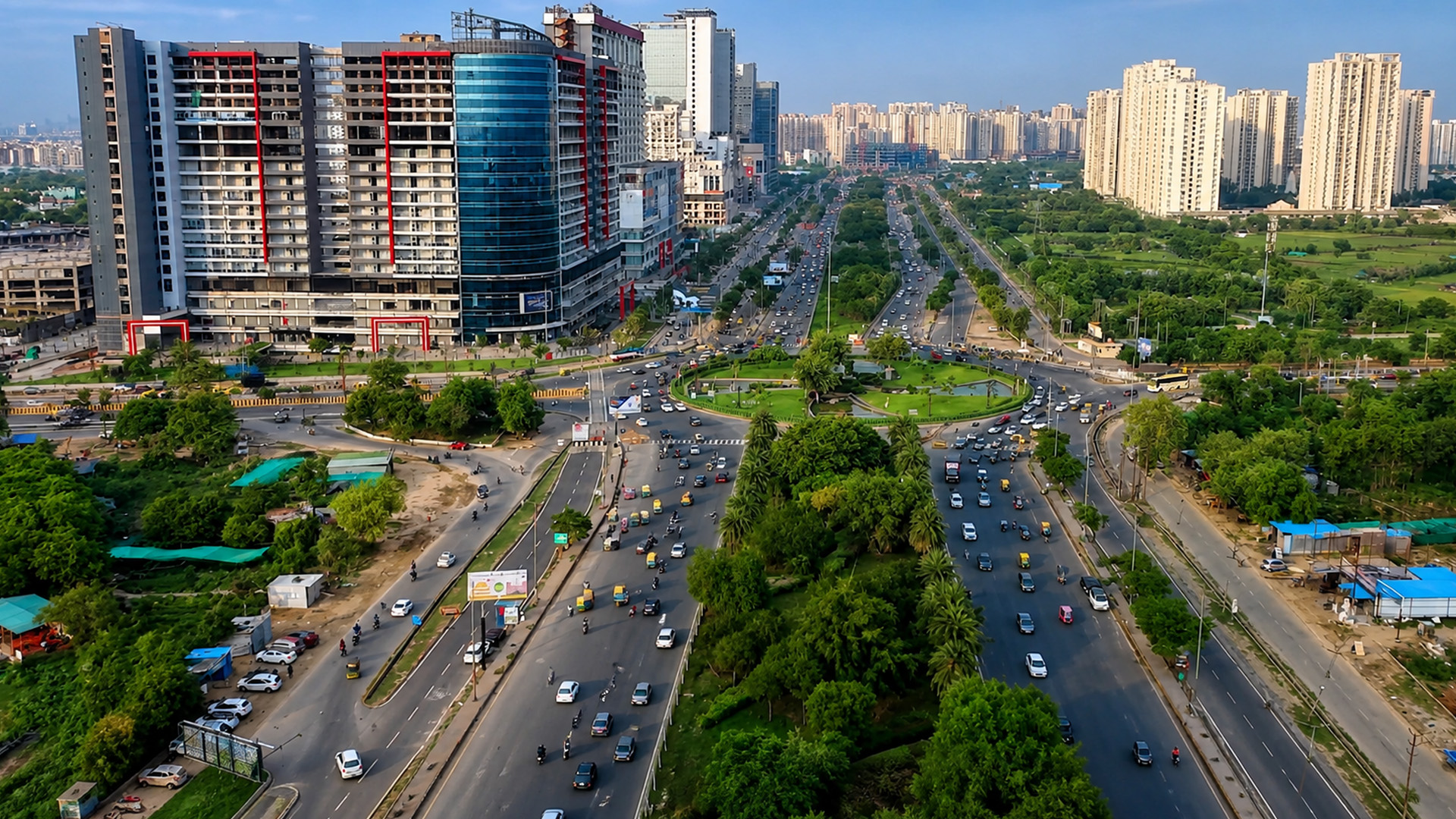 A modern city in India driven by technology and growth