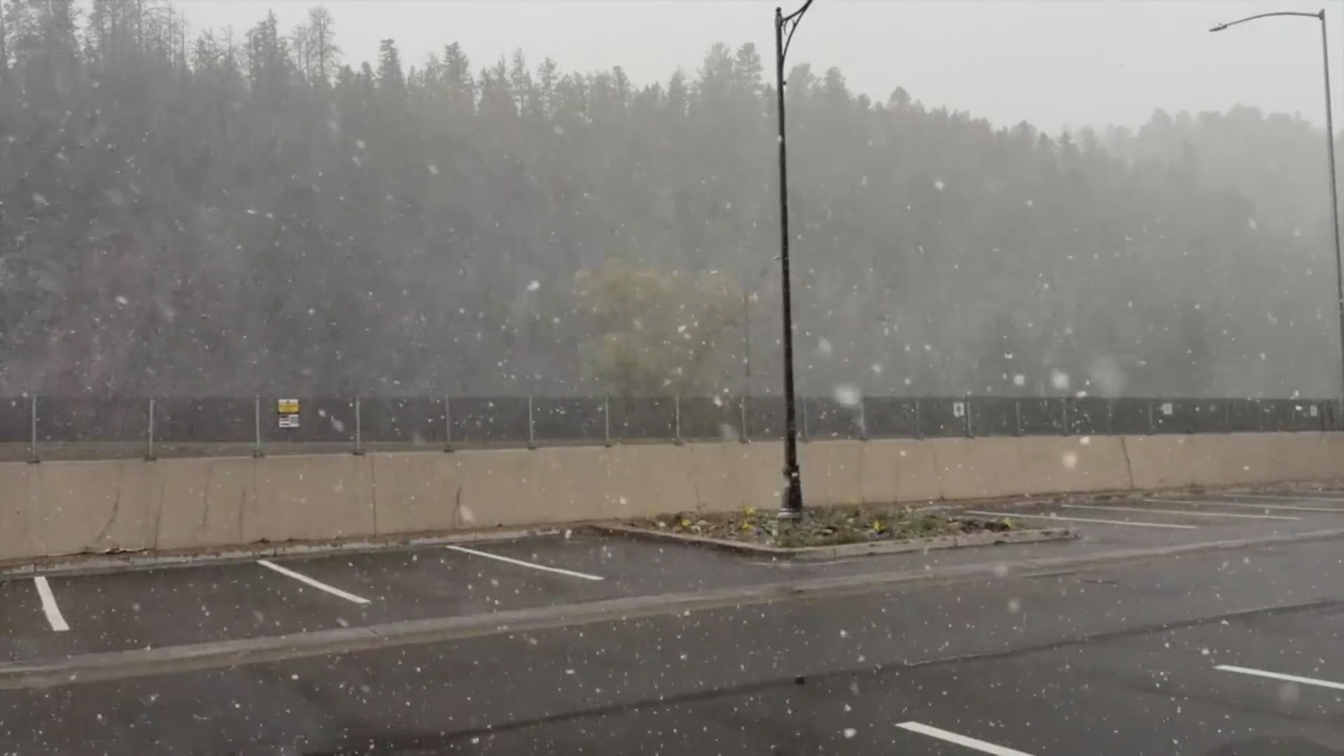 Steady snow starting to fall in Idaho Springs
