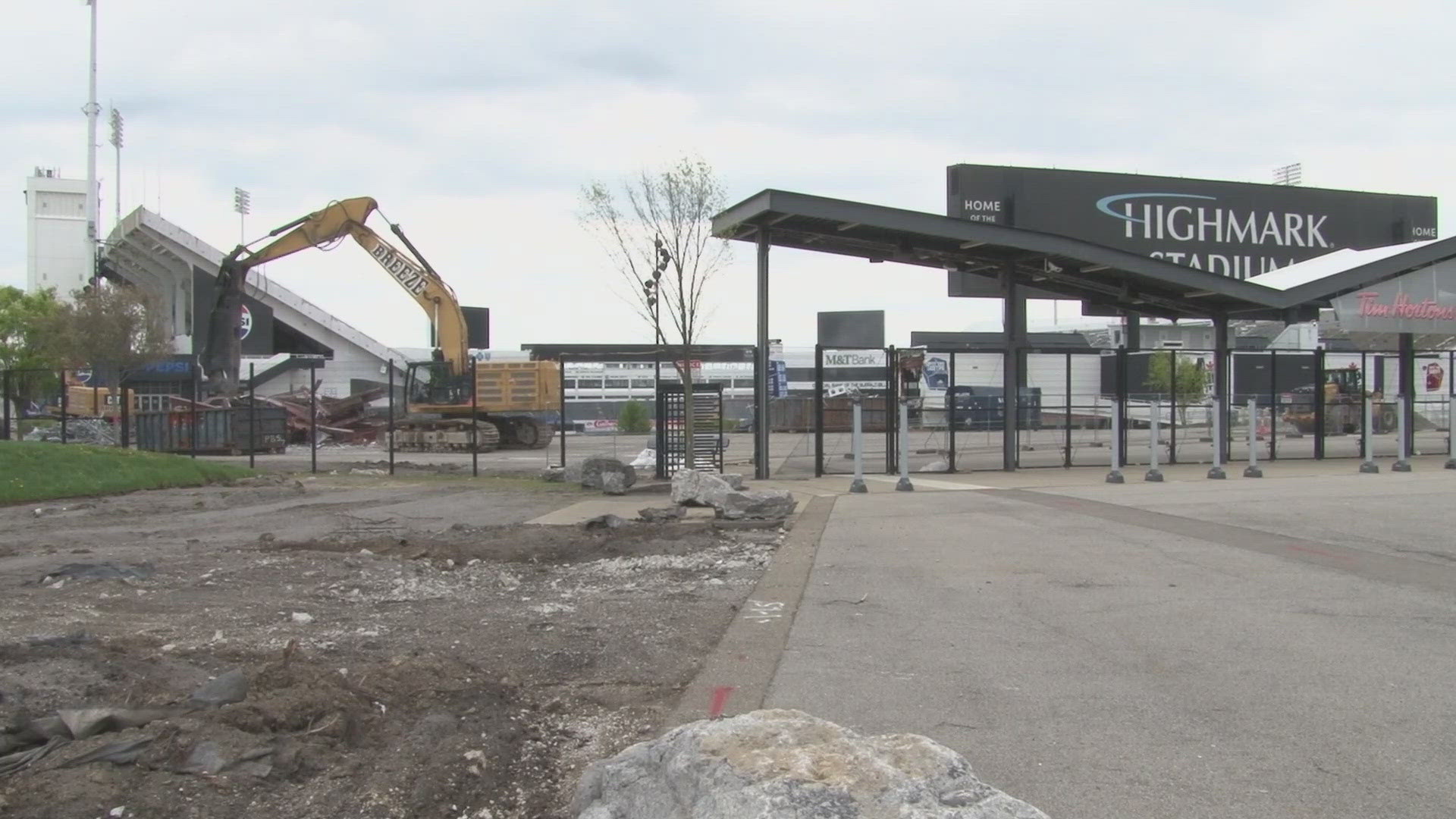 Demolition on old Highmark Stadium underway