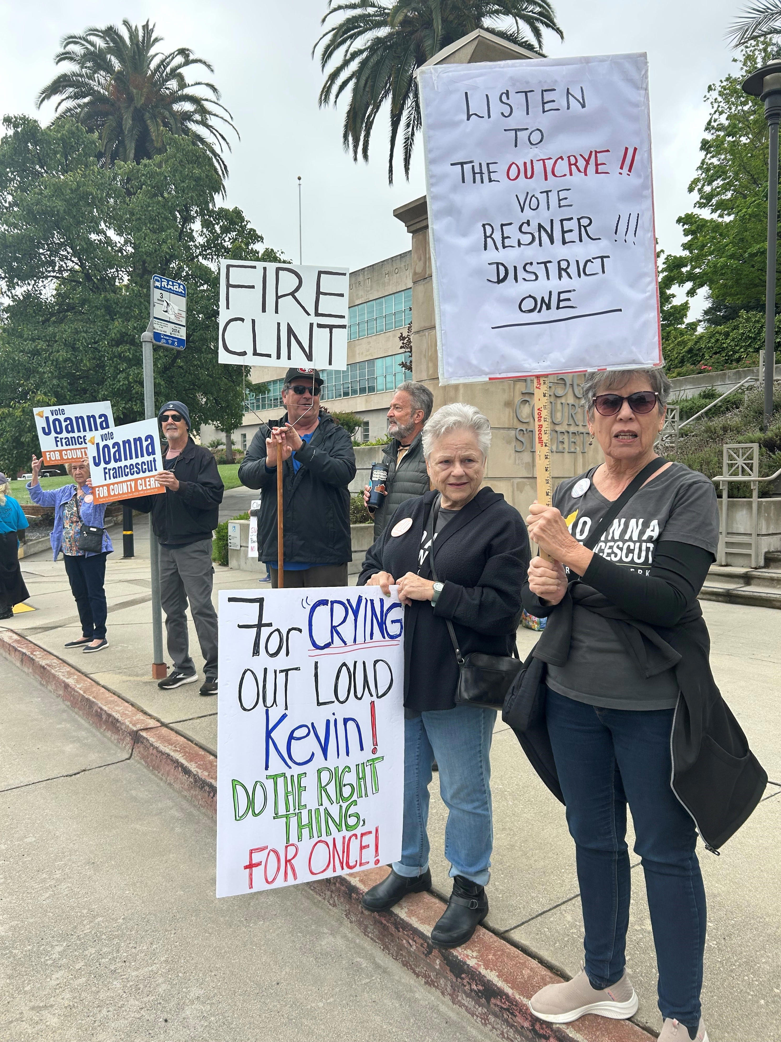 Protesters upset Shasta supervisors failed to censure ROV Clint Curtis