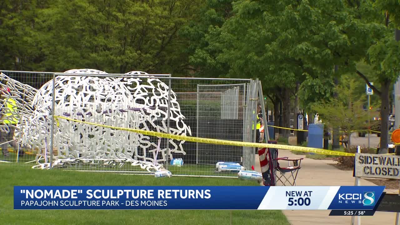 Nomade sculpture returns to Papajohn Sculpture Park in Des Moines