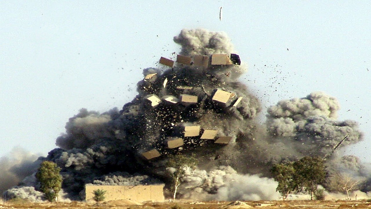 Massive ordnance penetrator breaks through 200 feet of pure concrete