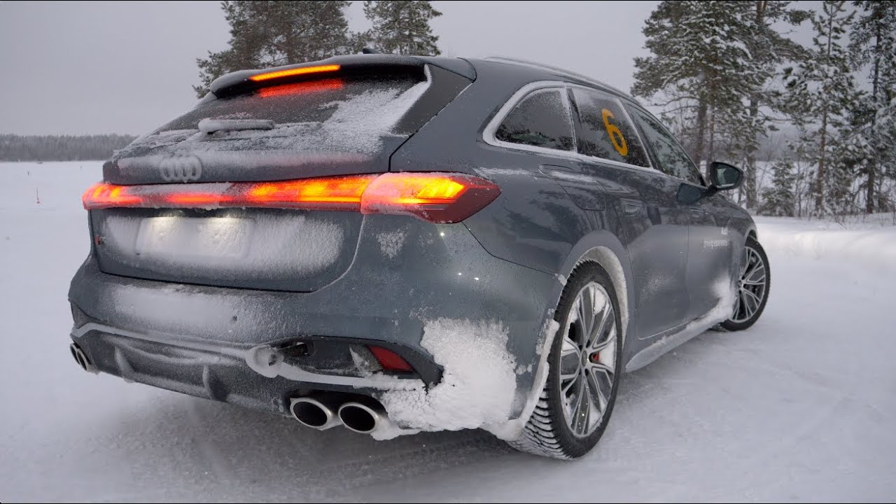 Frozen lake drift run in the new Audi S5 Avant Quattro