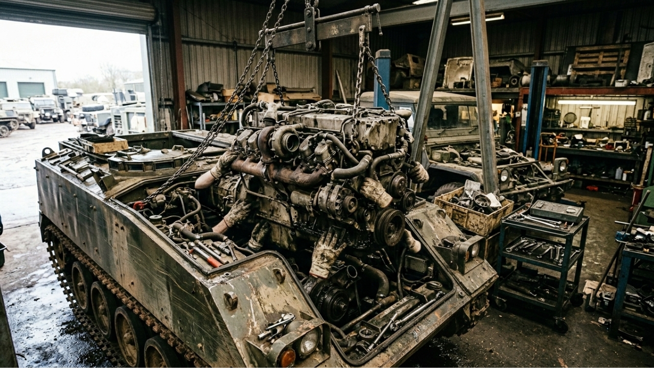Fitting a Rolls-Royce engine into this military vehicle became a tight ...