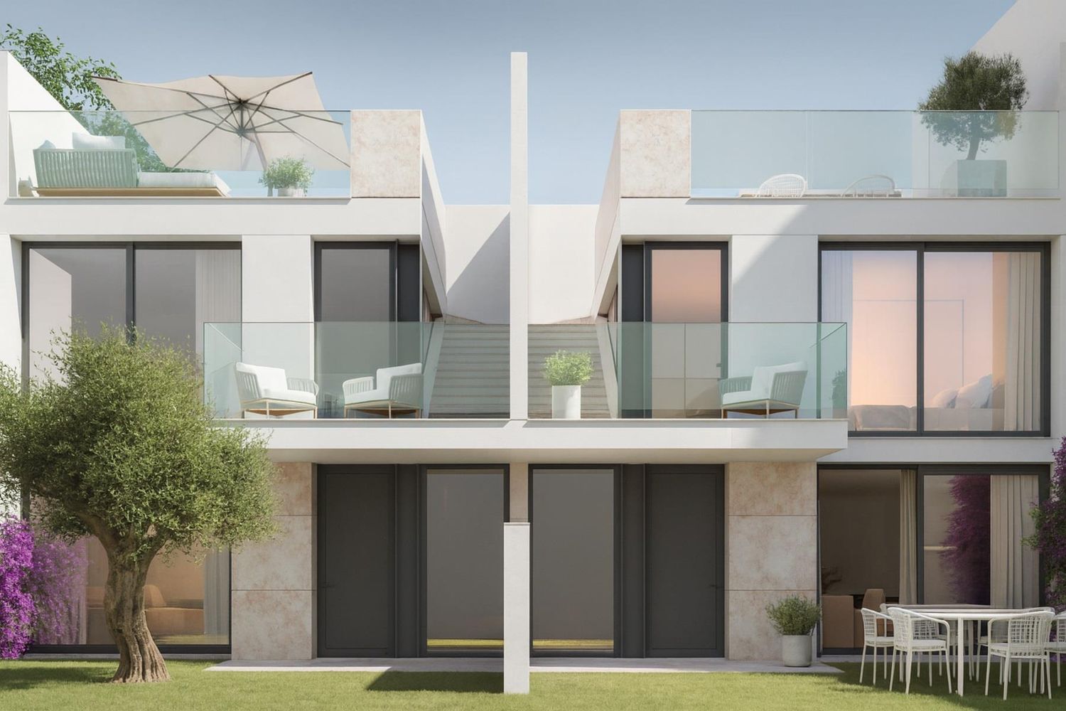 Casas de nova construção sustentáveis à venda com painéis solares