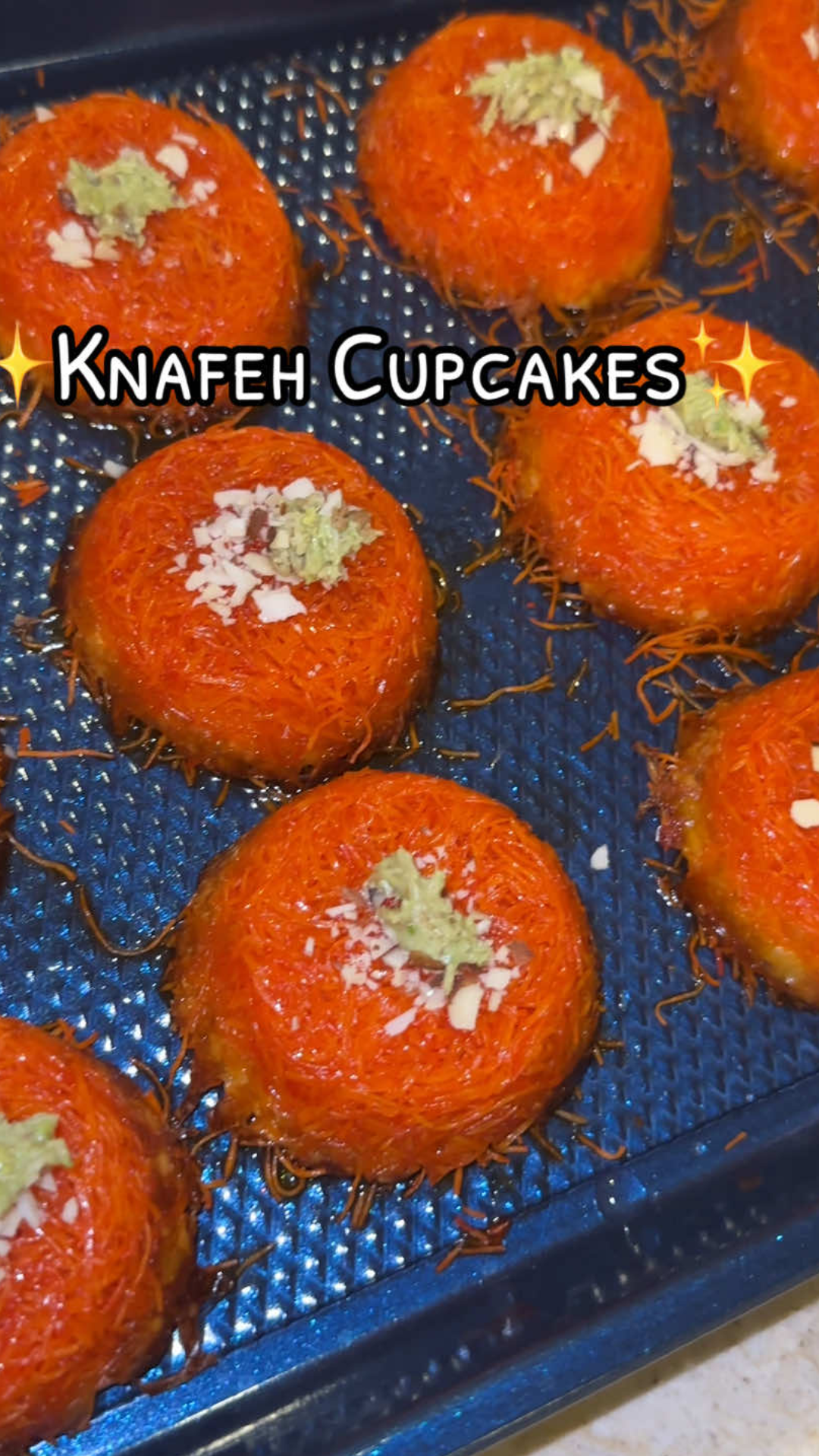 This creamy knafeh cupcake recipe looks bakery made