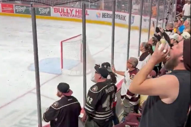 Minor league hockey fans throw debris on ice, refuse to leave arena ...