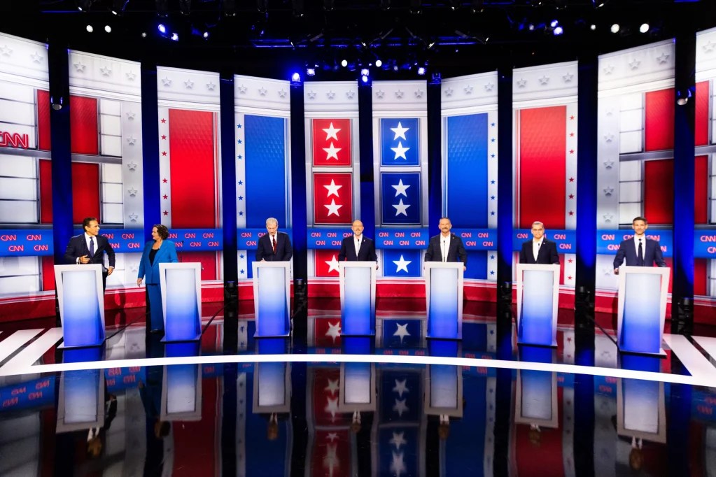 Bickering and blaming Trump dominate California gubernatorial debate