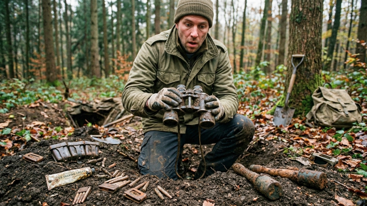 Forest search in the Ardennes exposed a buried wartime arsenal