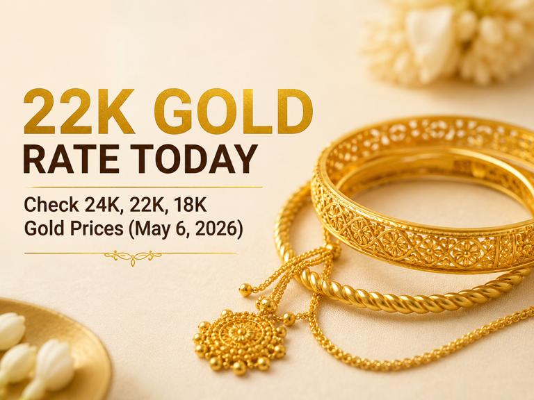 22k gold rate today: Check 24k, 22k, 18k gold prices (May 6, 2026) on ...