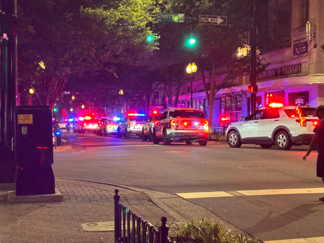 Police disperse large crowd after multiple fights