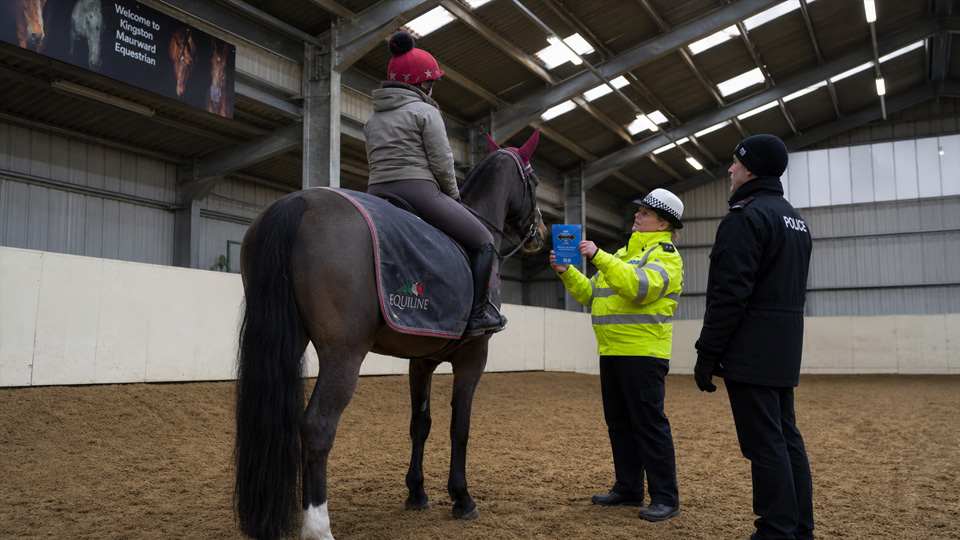 What do police notice when you pass horses?