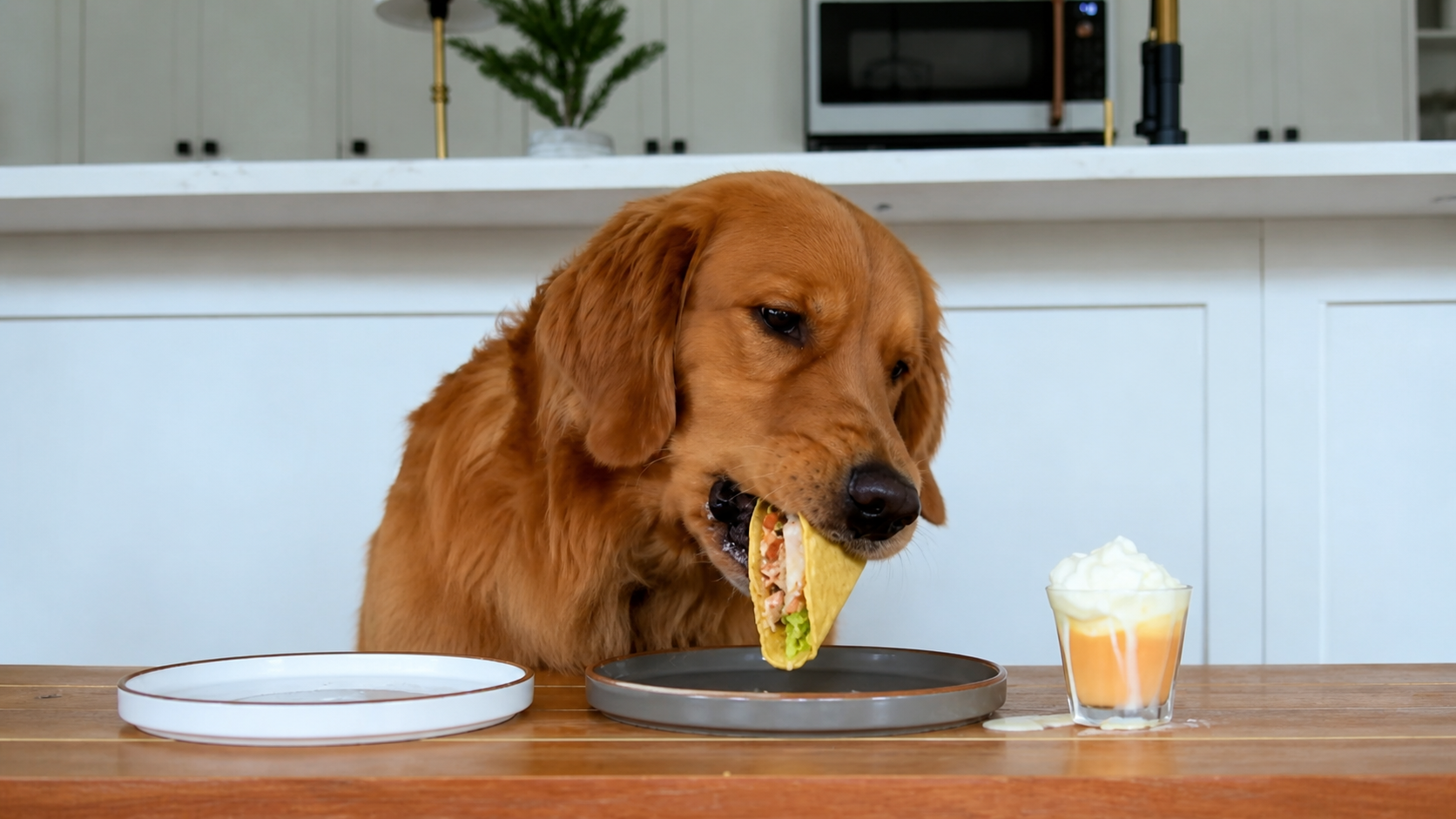 This dog is not sharing that taco