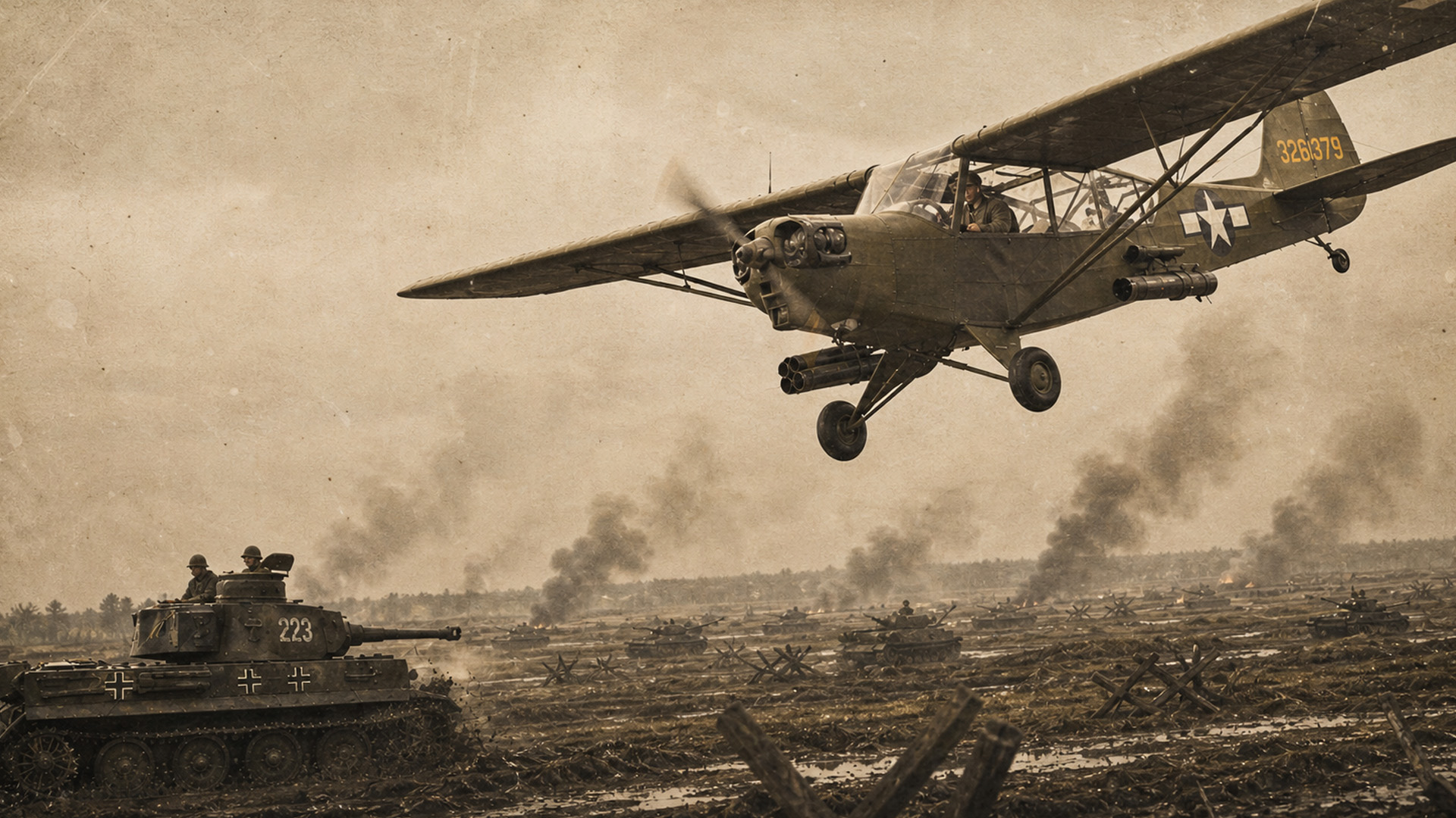 The World War II pilot who armed a scout plane with bazookas